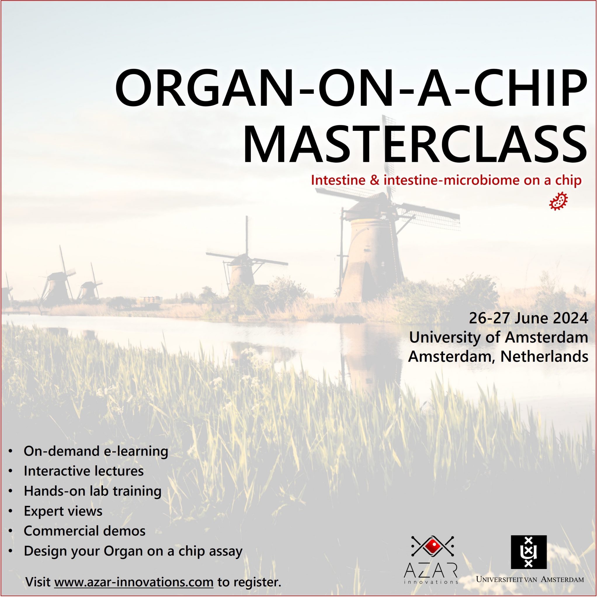 Organ on a chip MasterClass GI tract, intestine, microbiome 2024