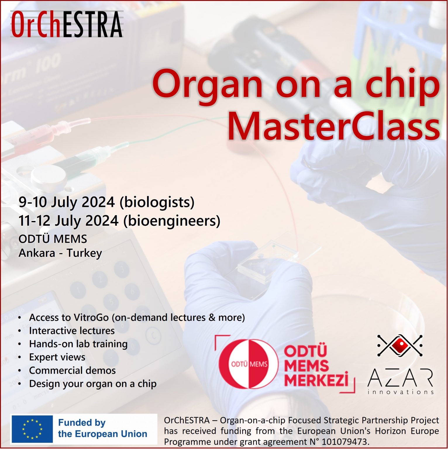 Organ on chip MasterClass Turkey 2024 Ankara at ODTÜ MEMS